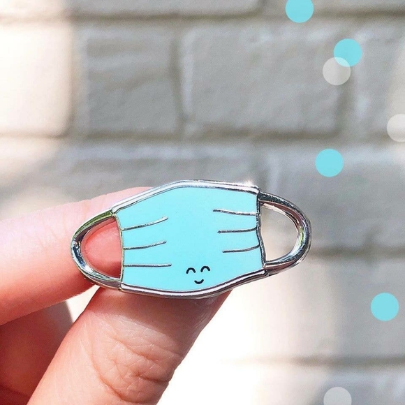 Kooky'S Kloset | Accessories | Face Mask Enamel Pin | Poshmark